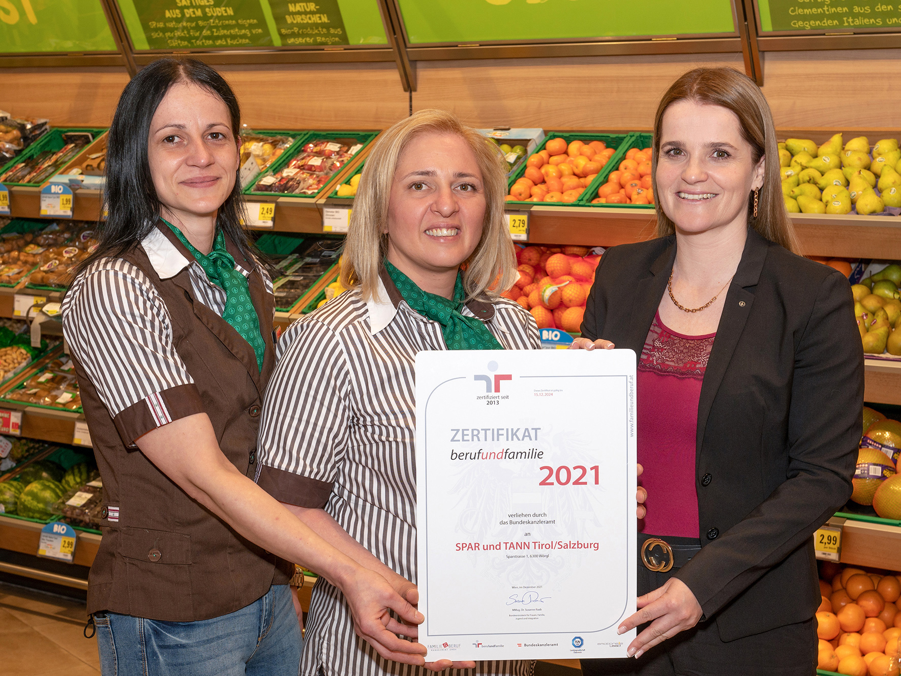 Spar erhält staatliches Gütezeichen berufundfamilie – mnews – medianet.at