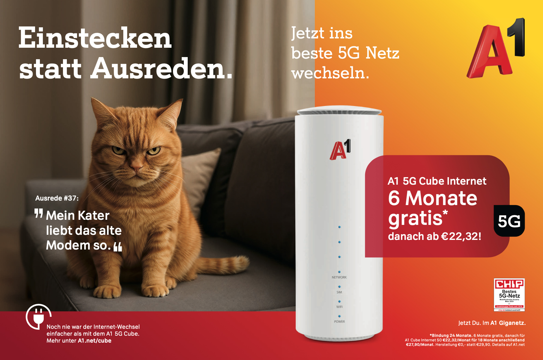 A1 startet Kampagne „Einstecken statt Ausreden“ für 5G Cube – mnews ...